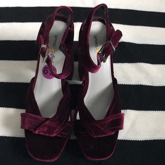 Shoes | Plum Block Heel Open Toe Sandals High Heels | Poshmark